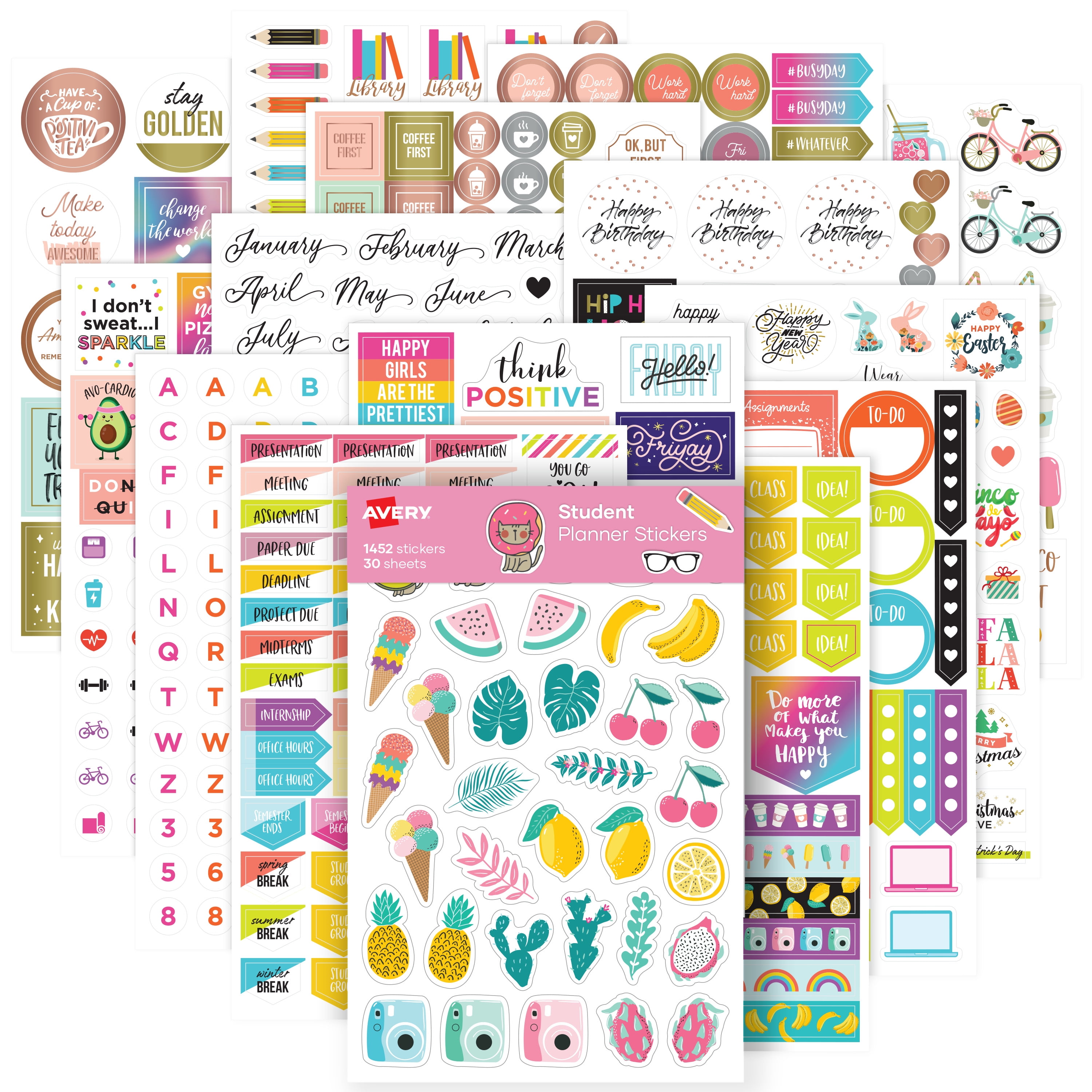 Avery Student Planner Sticker Variety Pack, 1,452 Stickers (6784 ...