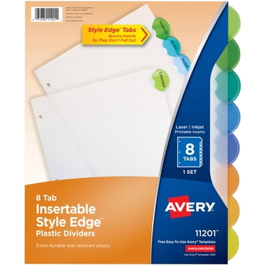 Avery Insertable Tabs, Self-Adhesive, Printable Inserts, 2" Clear, 25 ...