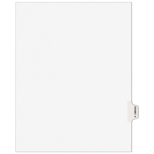 Avery-Style Preprinted Legal Side Tab Divider, 26-Tab, Exhibit H, 11 x ...