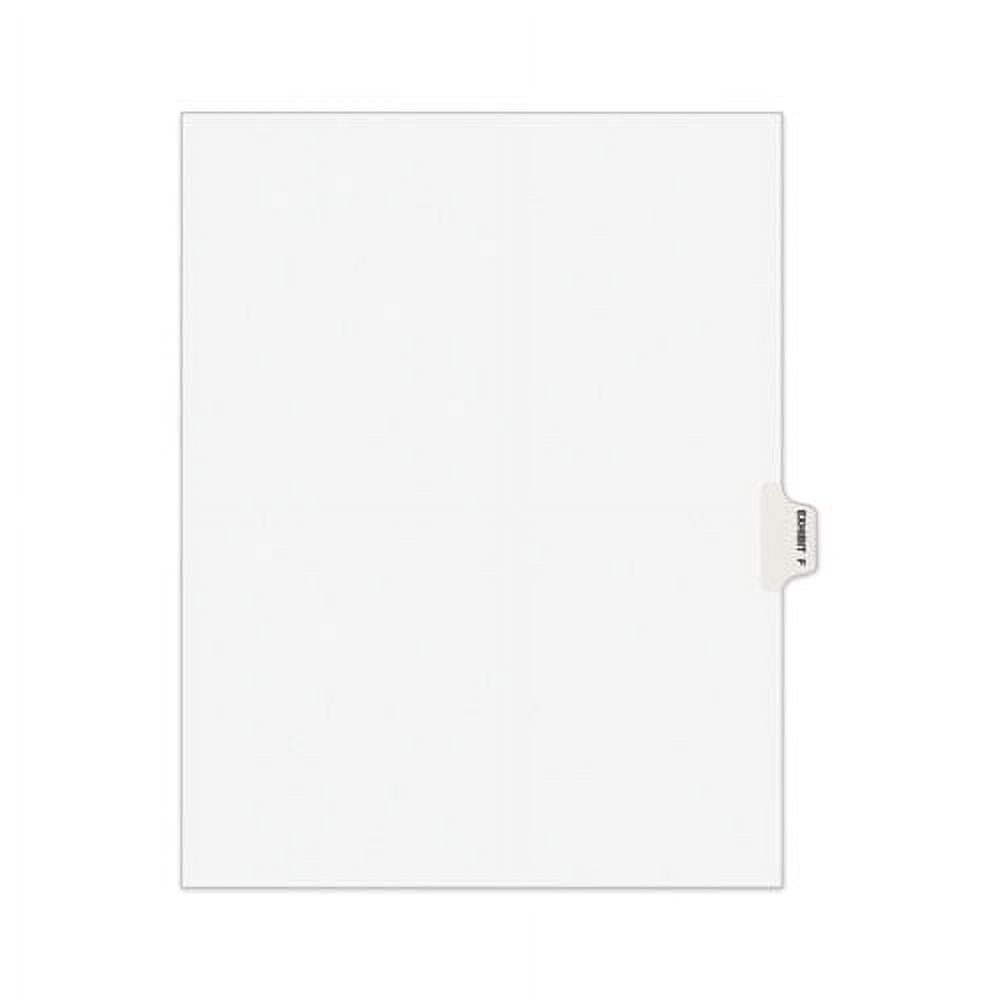 Avery-Style Preprinted Legal Side Tab Divider, Exhibit F, Letter, White ...