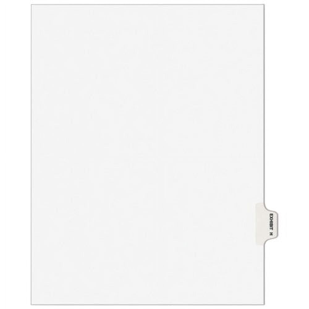 Avery-Style Preprinted Legal Side Tab Divider, Exhibit H, Letter, White ...