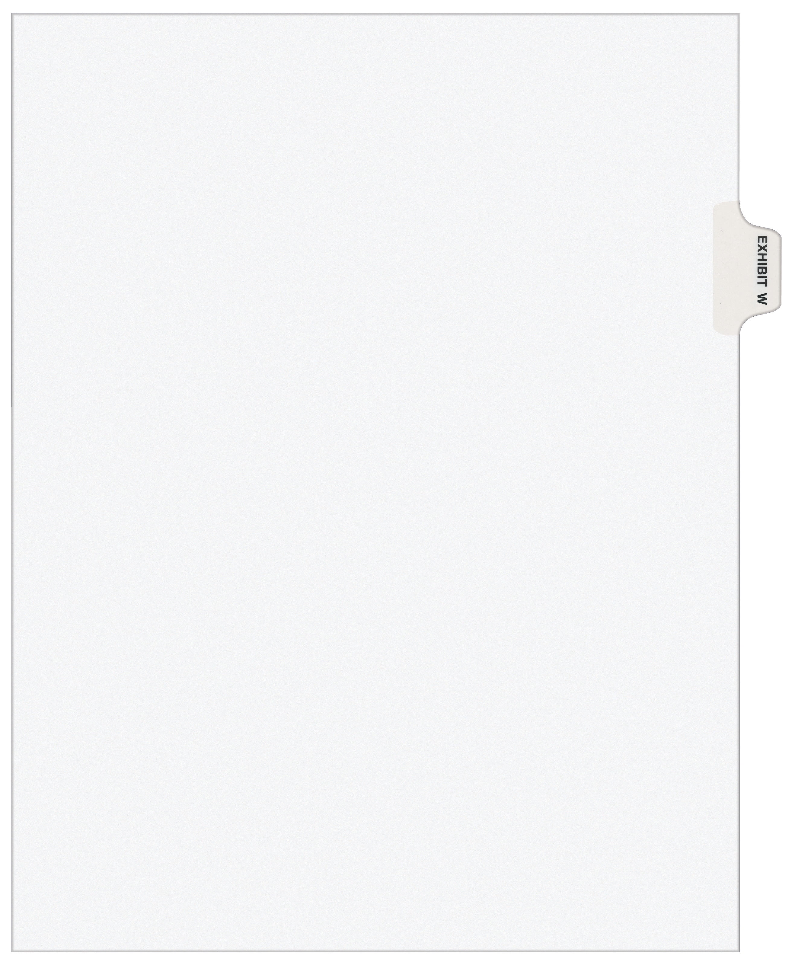 Avery-Style Preprinted Legal Side Tab Divider Exhibit W, Letter, White ...