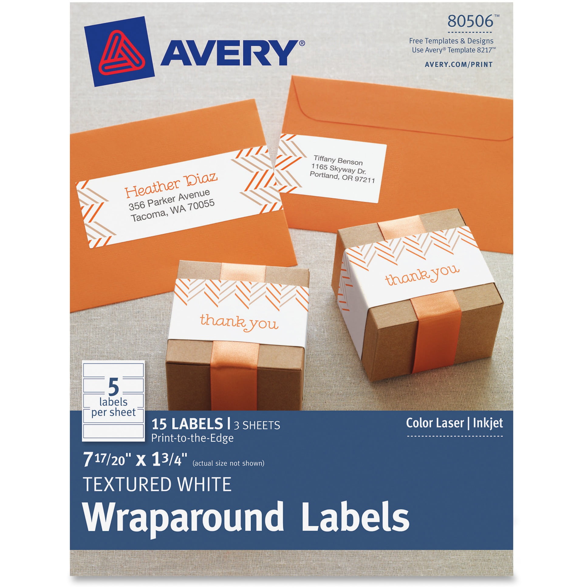 Avery Textured Wraparound Labels, 15pk - Walmart.com