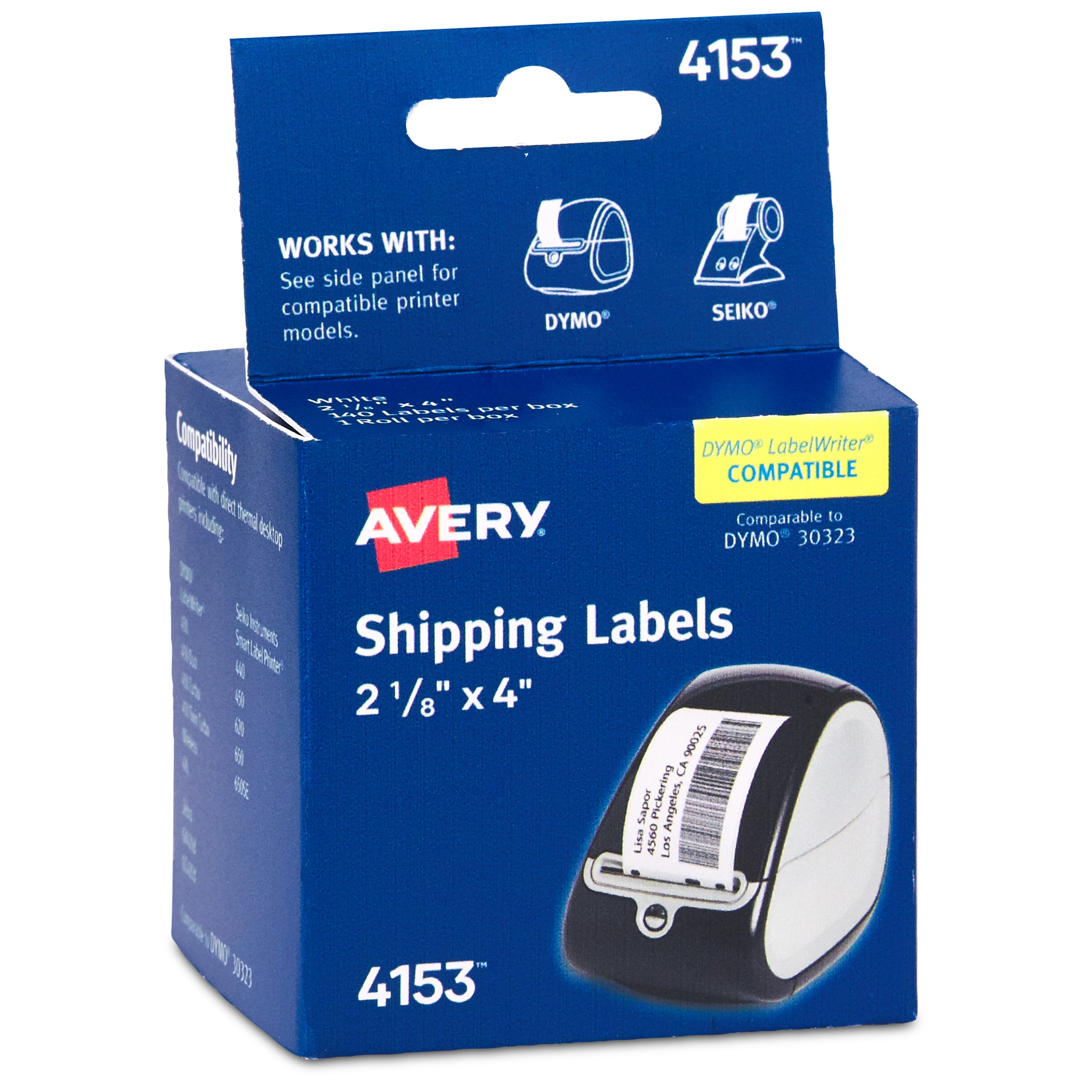 Avery Thermal Printer Labels, 2-1/8"x4", 140 Shipping Labels per Roll ...