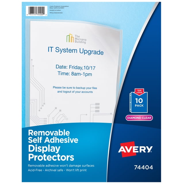 Avery Self-Adhesive Wall and Door Display Protectors, 10ct (74404 ...
