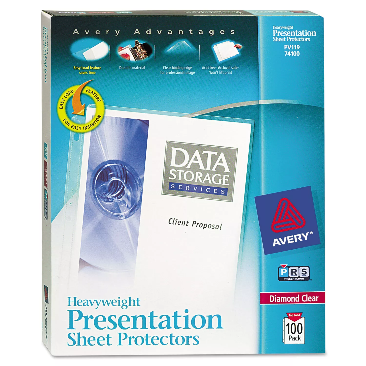 Avery Top-Load Poly Sheet Protectors Heavy Gauge Letter Diamond Clear ...