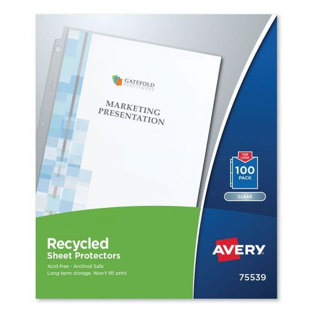Avery Top-Load Recycled Polypropylene Sheet Protector, Clear, 100/Box ...