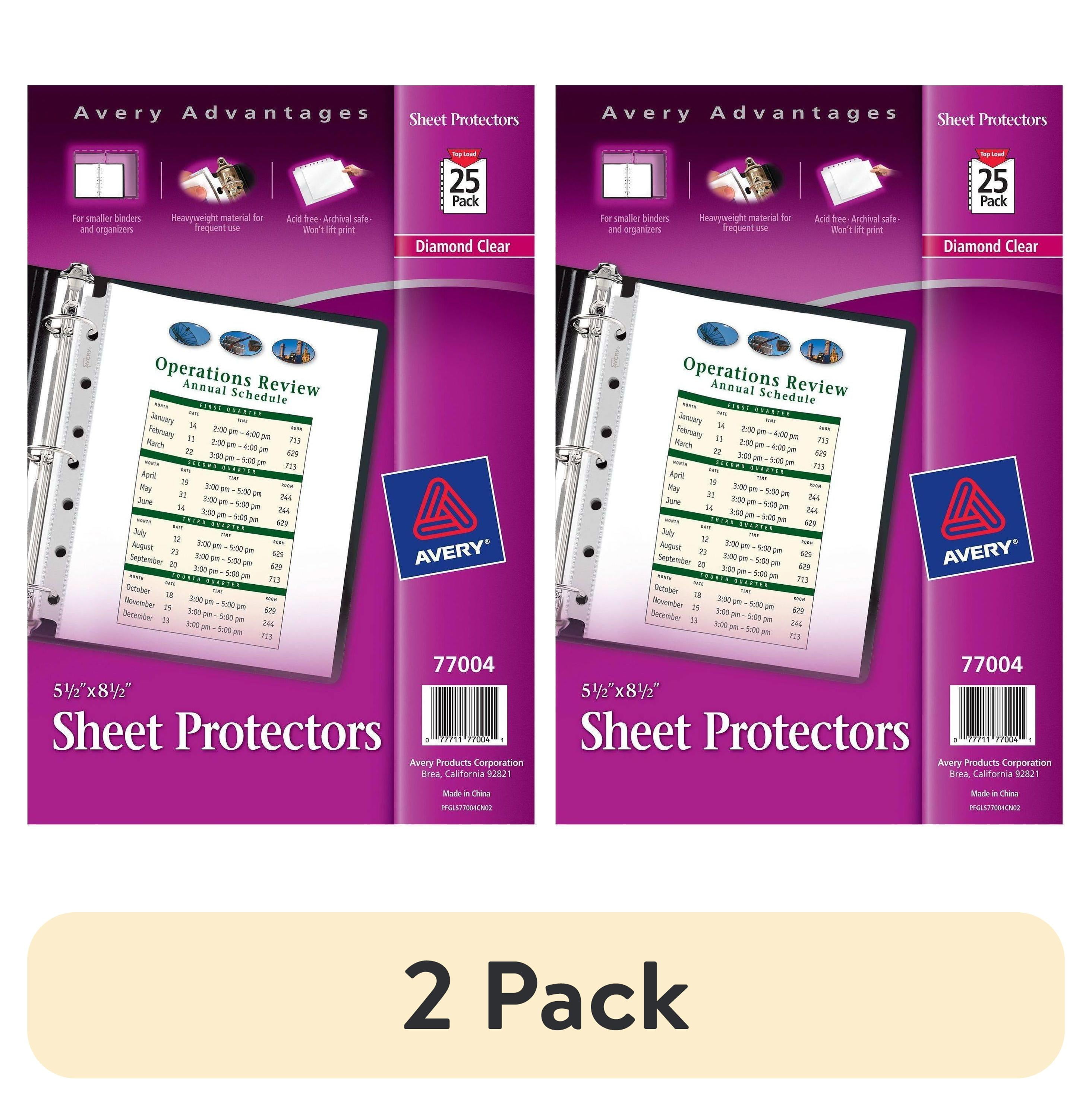 (2 pack) Avery Diamond Clear Heavyweight Sheet Protectors for Mini ...