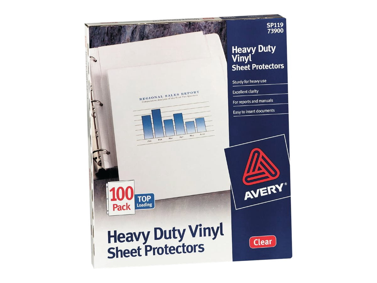 Avery Top-Load Vinyl Sheet Protectors, Heavy Gauge, Letter, Clear, 100 ...