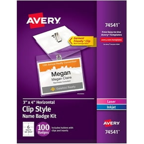 Avery Plastic Name Tag Holders