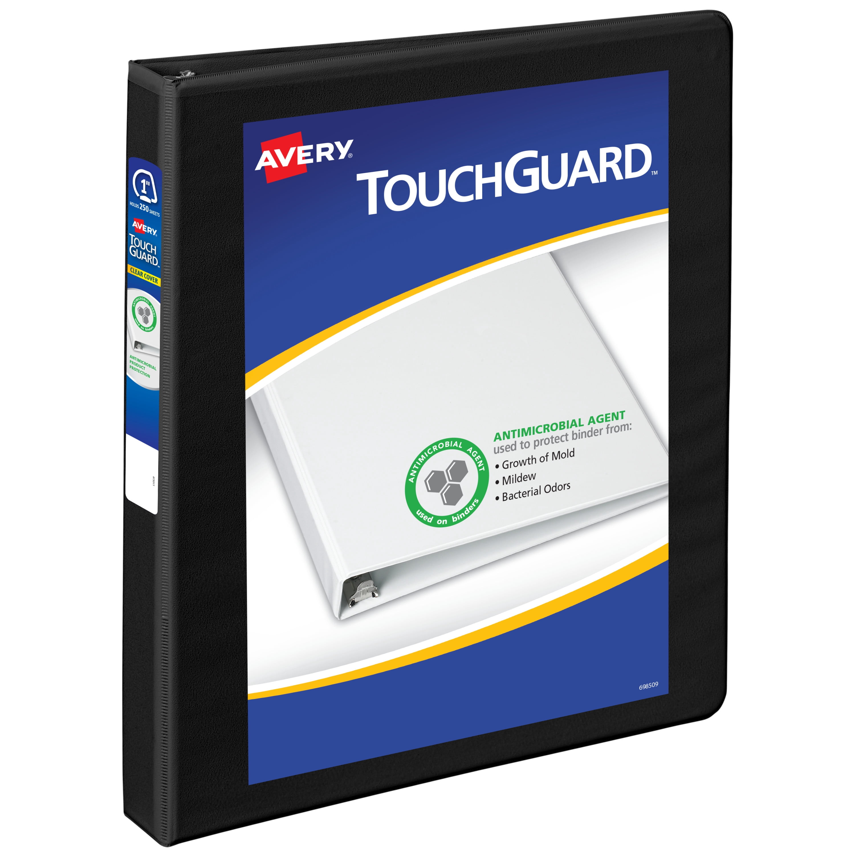 Avery TouchGuard Binder, 1 inch Rings, 1 Black Binder (17118) - Walmart.com