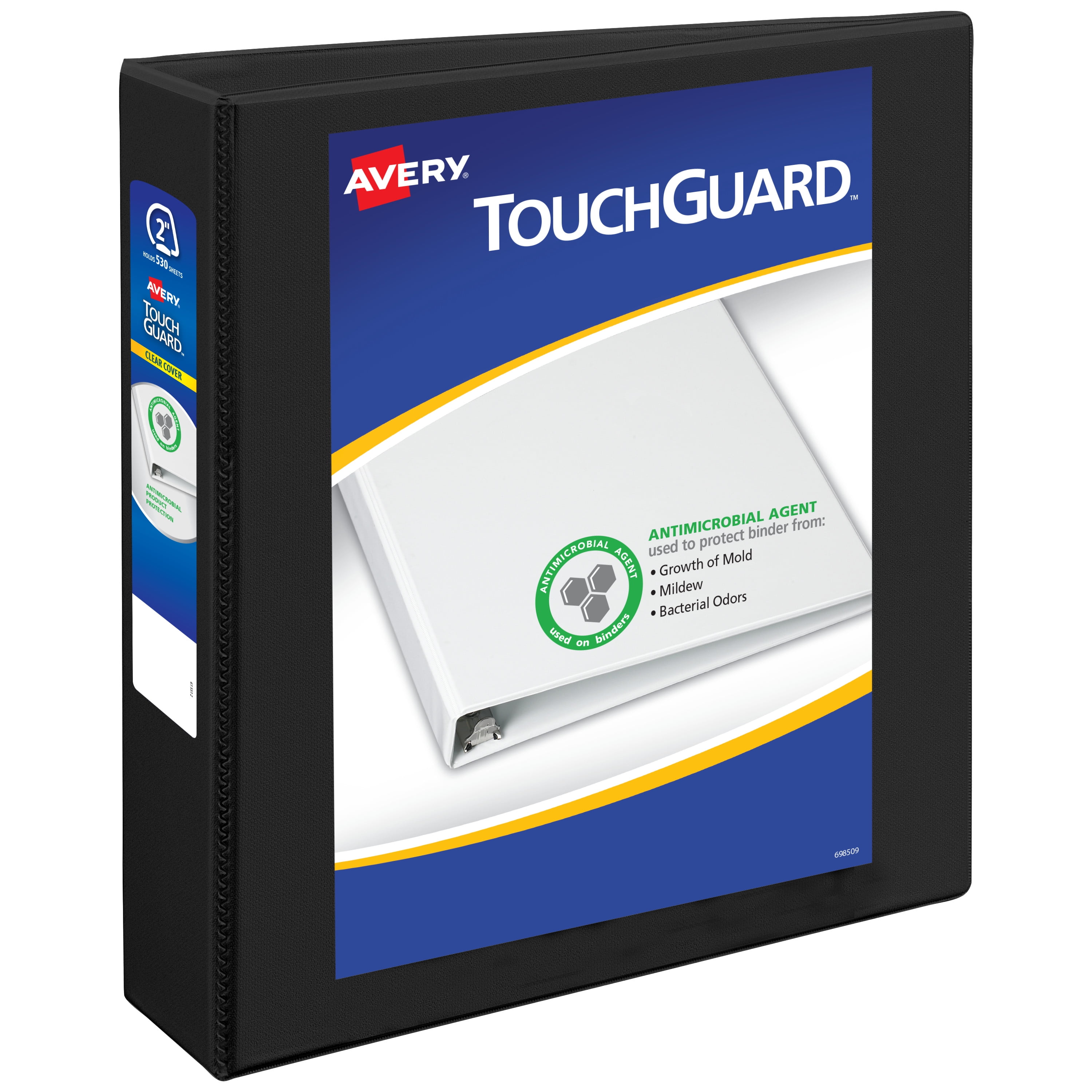 Avery TouchGuard Binder, 2 inch Rings, 1 Black Binder (17119) - Walmart.com