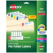"Avery Printable Adhesive Office Supply File Folder Labels, 2/3"" x 3-7 ...