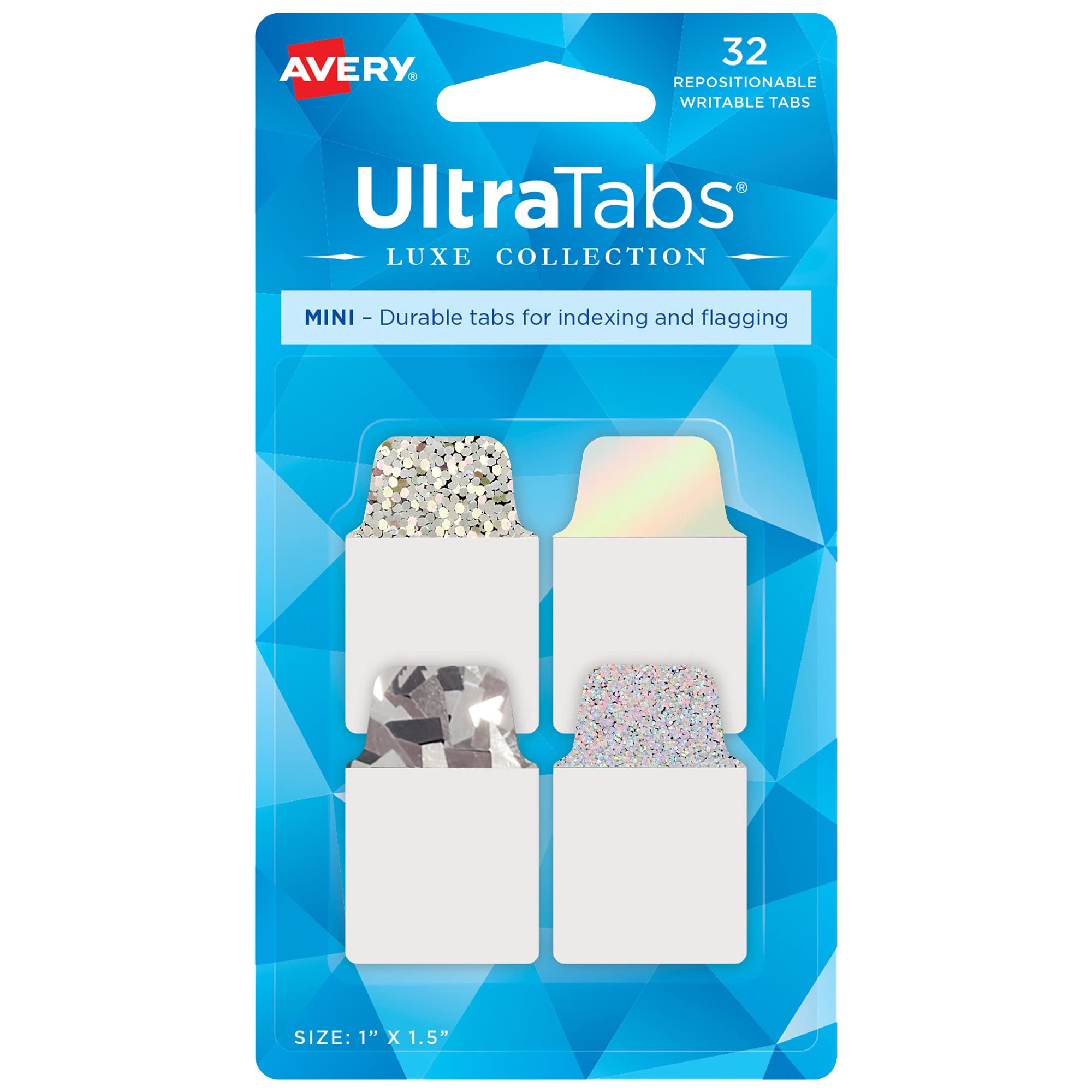 Avery Ultra Tabs Luxe Collection, 1" x 1.5" Mini Tabs, Holographic ...