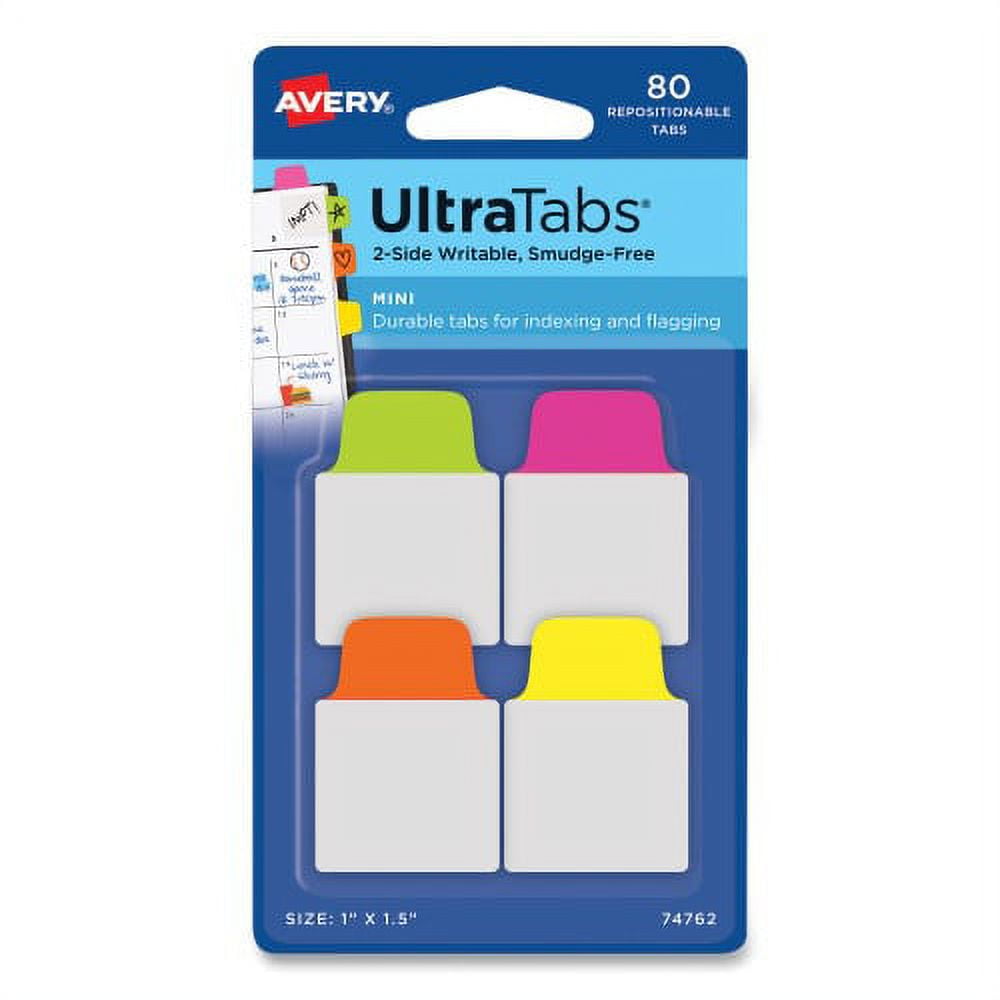 Avery Neon Repositionable Index Tabs for Office Files - Walmart ...