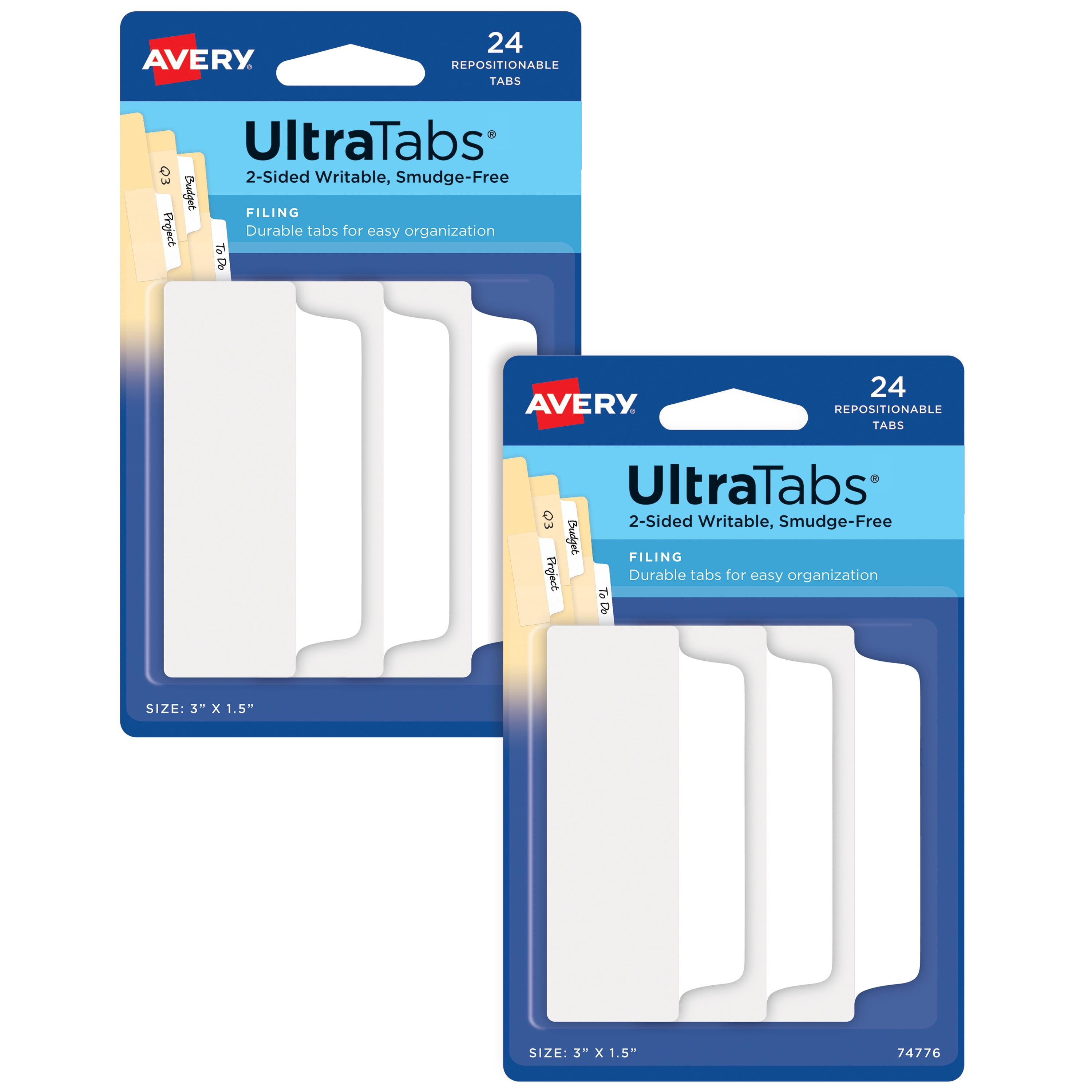 Avery Ultra Tabs, File Tabs, White, 48 Total (34777) - Walmart.com