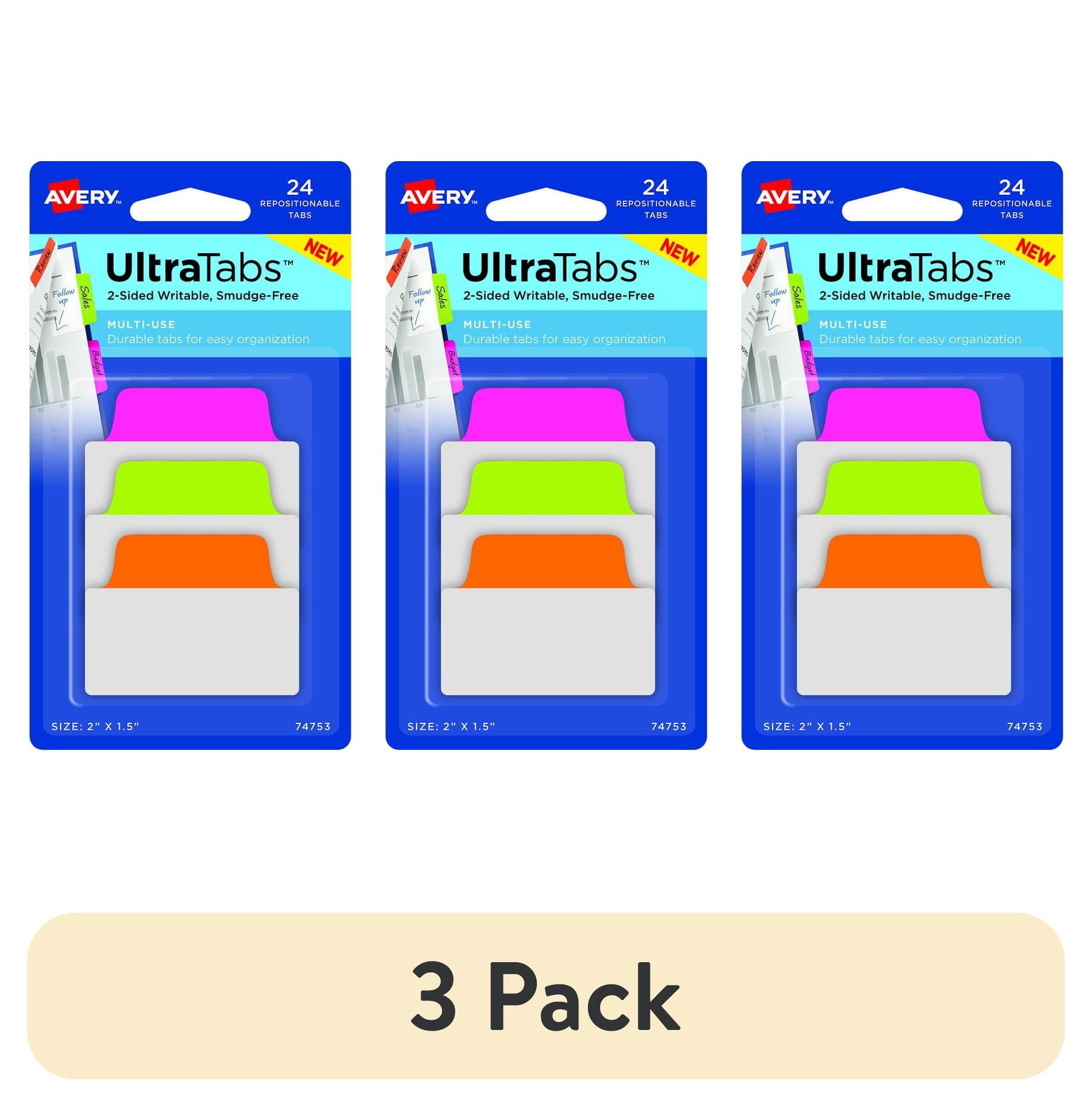 (3 pack) Avery Ultratabs, Multi-Use Style, 2" x 1.5", Paper, Write-on ...