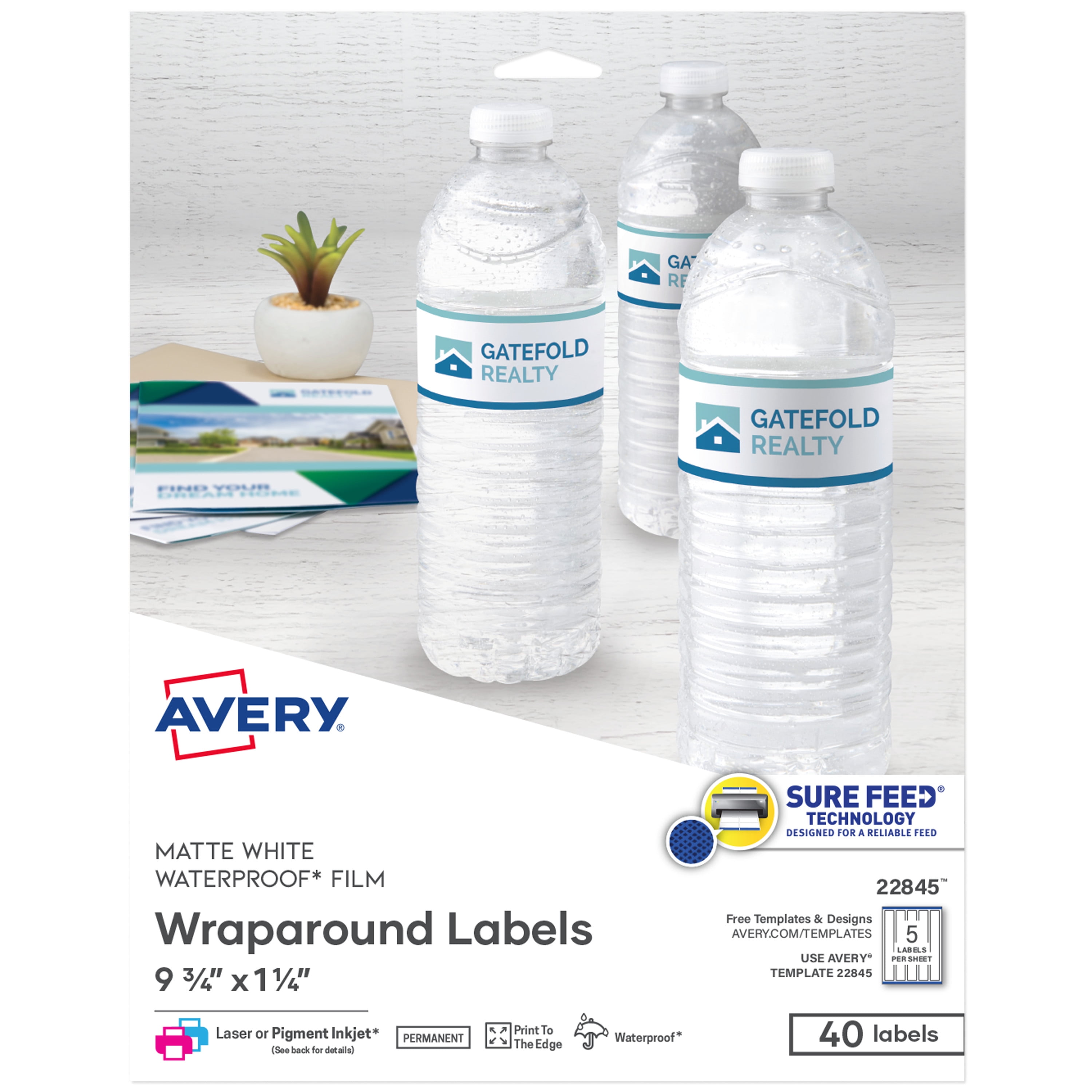 "Avery Printable Durable Waterproof Sticker Labels, 1.25"" x 9.75"", 40 ...