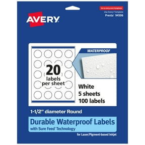 Avery Printable Round Labels , 2", Glossy White, 60 Labels (22817 ...