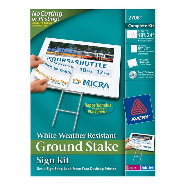 Avery® Weather Resistant Ground Stake Sign Kits - Walmart Business Supplies