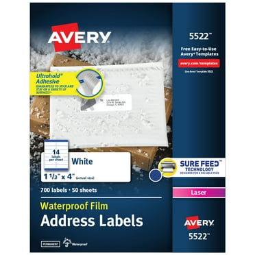 Avery 1" x 2 5/8" Neon Address Labels, Sure Feed, 750 Labels (5972 ...