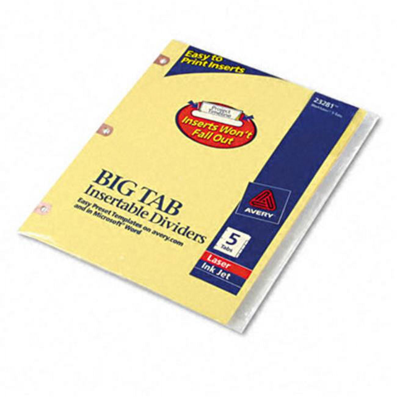 Avery Worksaver Big Tab Dividers with CPR Holes Clear Tabs Five-Tab ...