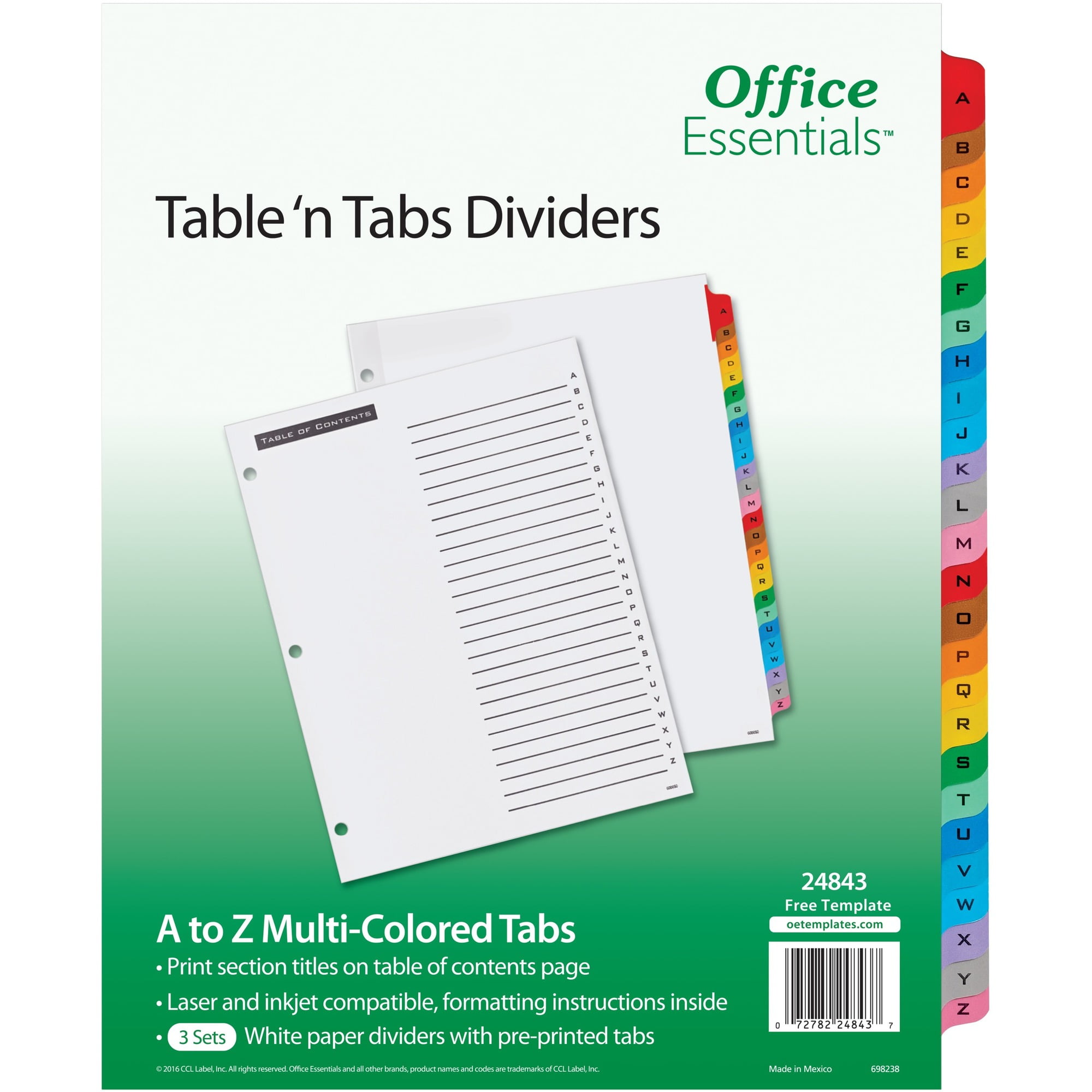 Avery® Table 'n Tabs Multicolored Tab A-z Dividers - 288 X Divider(s ...