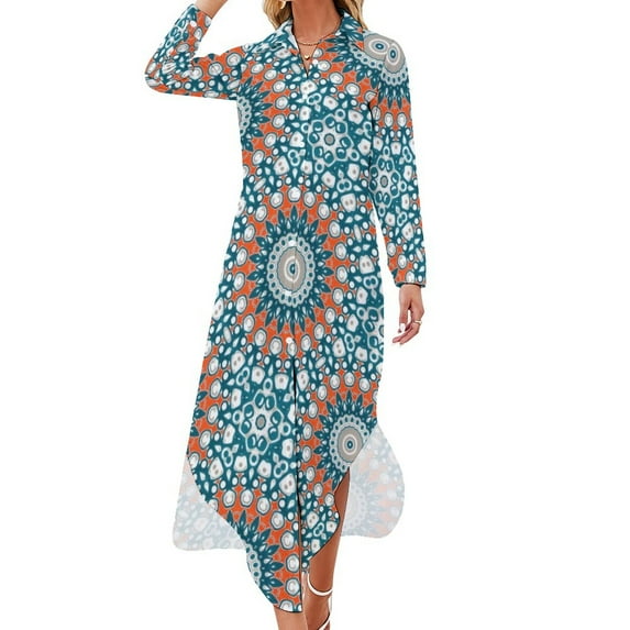 Aves Mandala Chiffon Dress Retro Bohemia Print Elegant Dresses ...