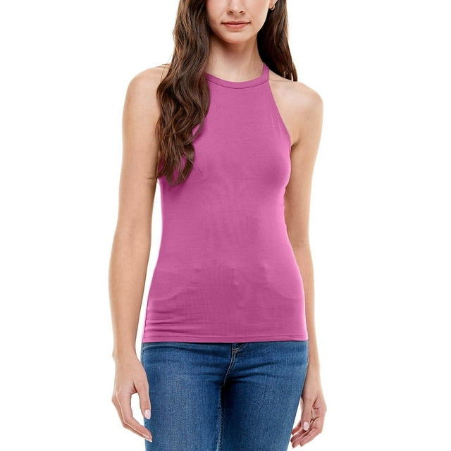 Aveto Women Juniors' Racerback solid Color Tank Top Variety Sizes ...