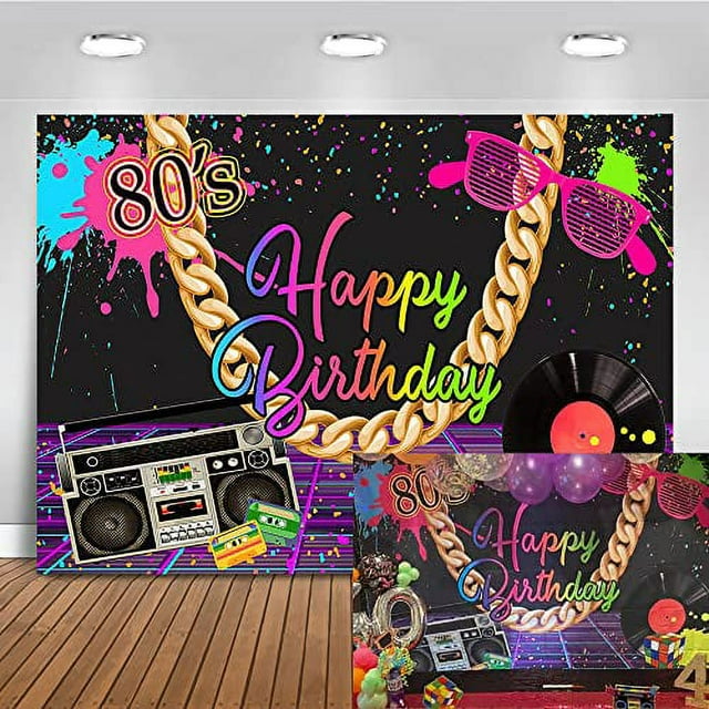 Avezano 80'S Theme Birthday Party Backdrop, Hip Hop 80s Birthday Party ...