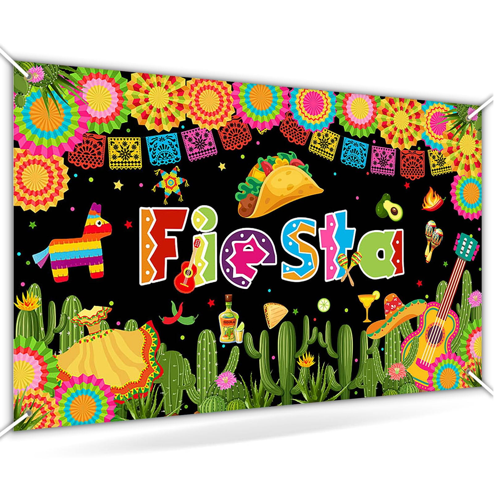 Avezano Fiesta Backdrop for Party Mexican Fiesta Themed Party ...