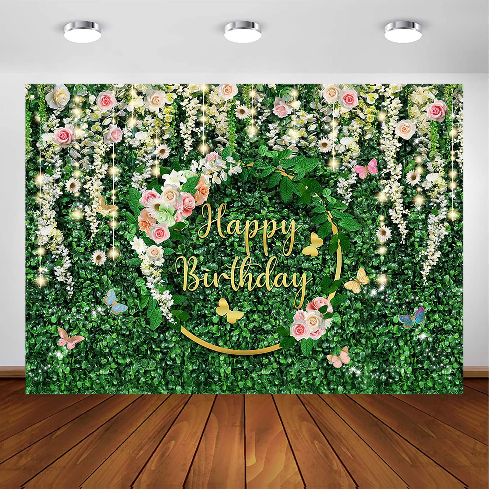 Avezano Greenery Birthday Backdrop Jungle Safari BSL1 Grassland ...