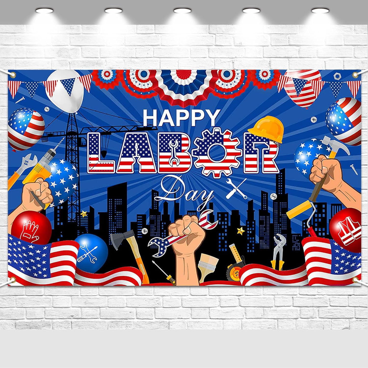 Avezano Happy Labor Day Backdrop Labor Day Banner Remember and Honor ...