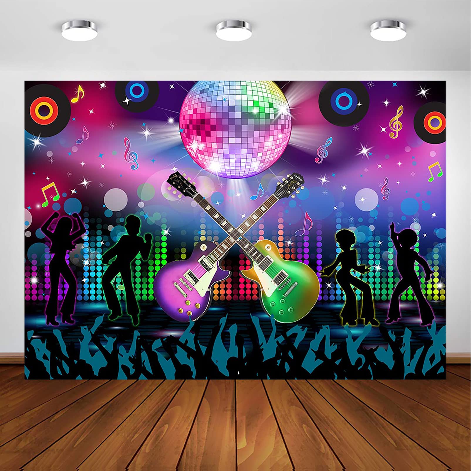 Avezano Karaoke Party Decor Rock and Roll Backdrop Hip Pop Theme ...