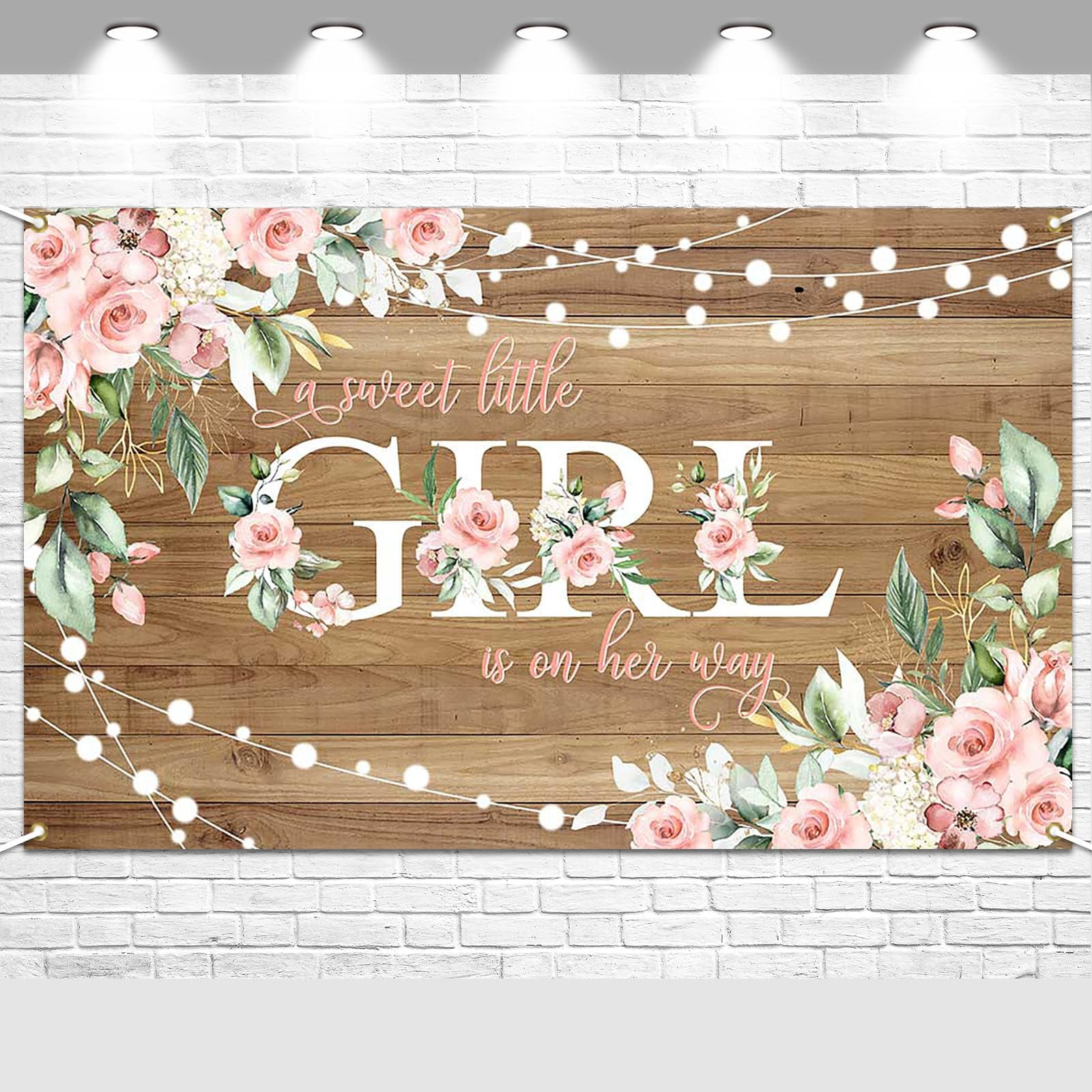 Avezano Rustic Girl Baby Shower Banner A Sweet Little Girl is on Her ...
