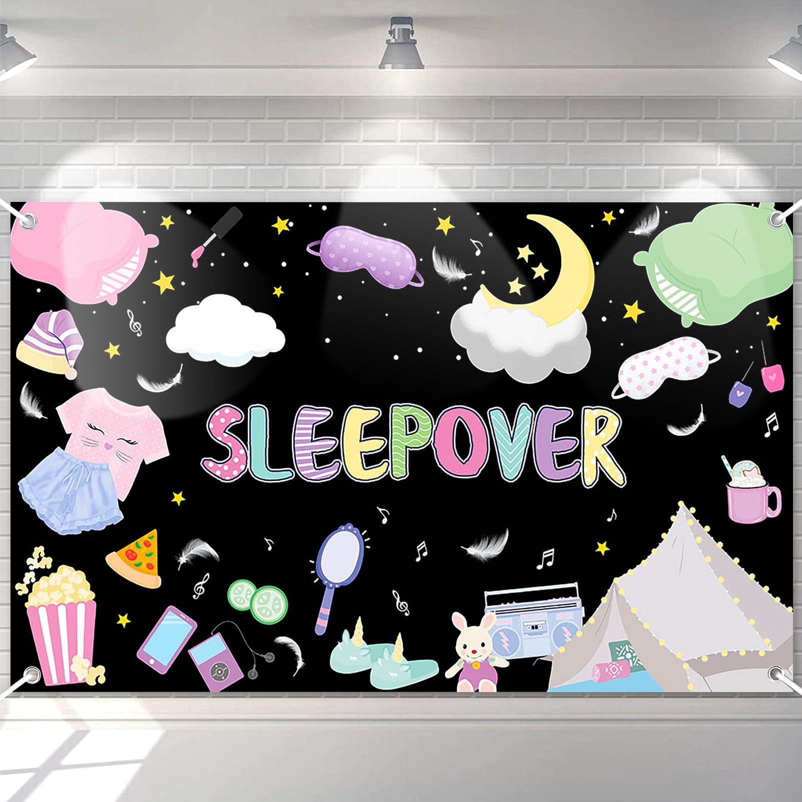 Avezano Sleepover Backdrop Banner DHF10 for Girls Slumber Spa Makeup ...