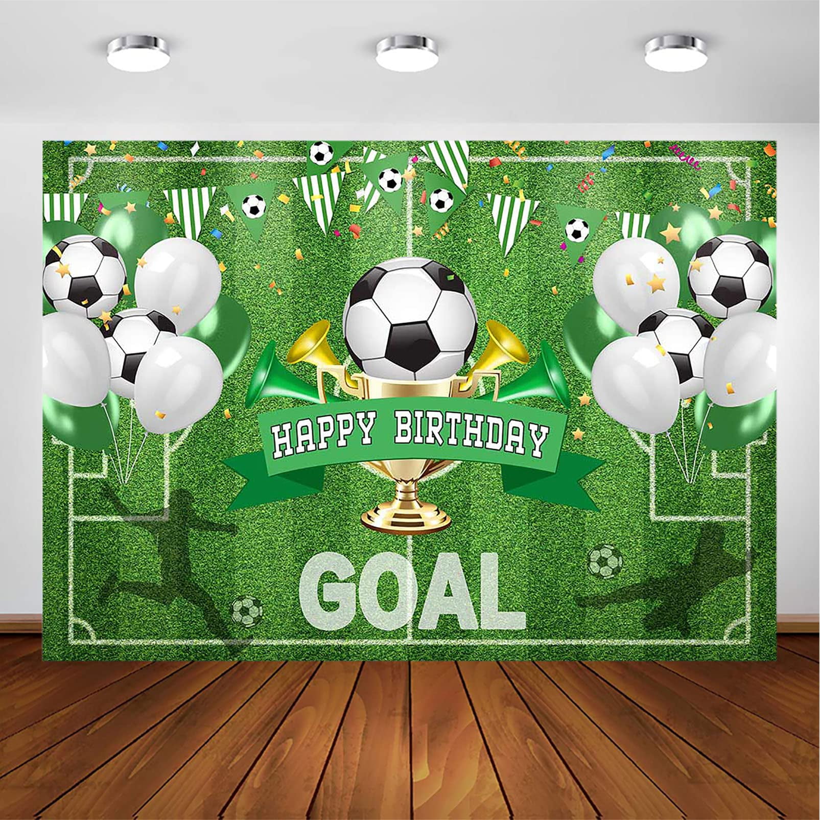 Avezano Soccer Party Backdrops Sports Themed Party Decorations Soccer ...