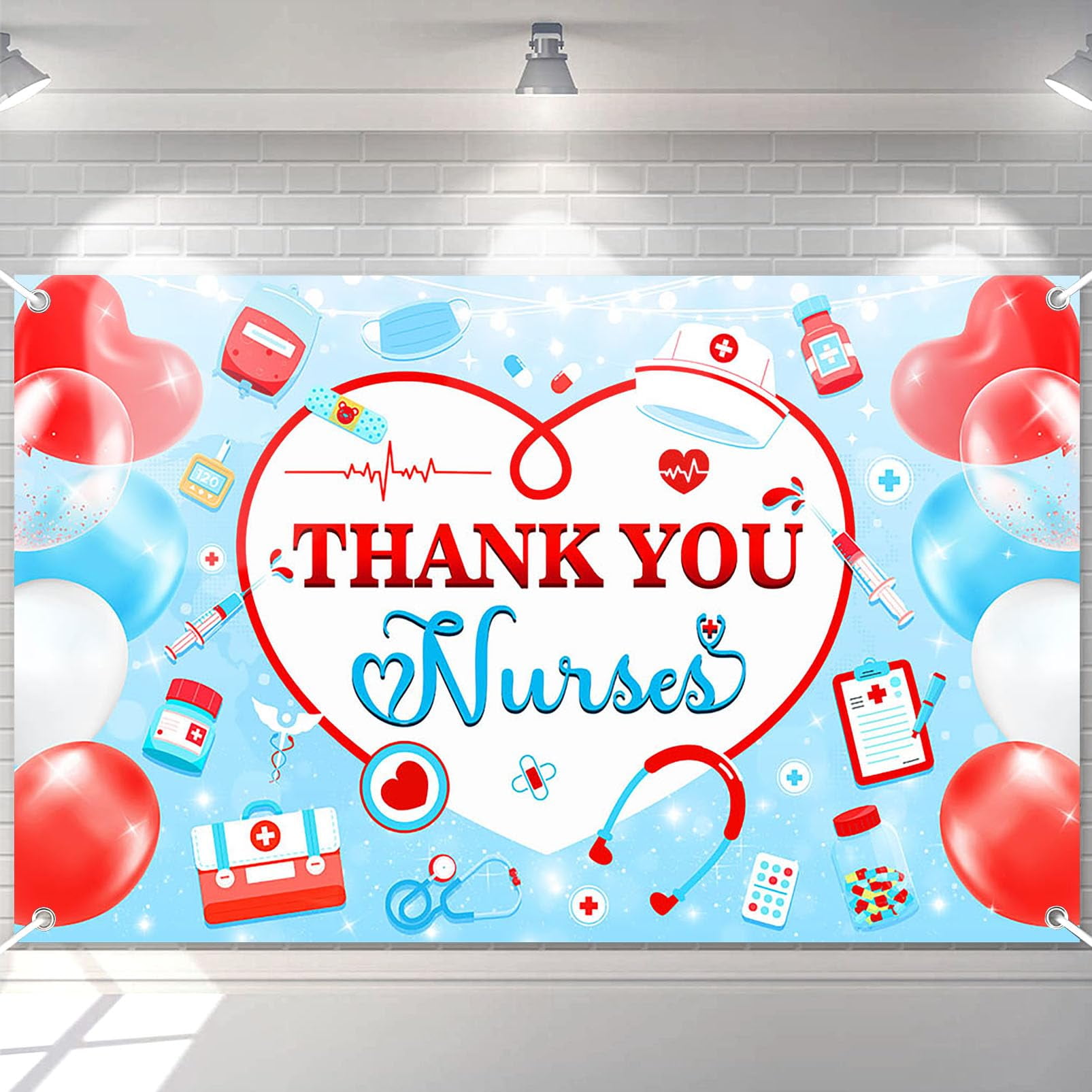 Avezano Thank You Nurses Banner 70.8 BSL1 x 43.3 Inch Happy National ...