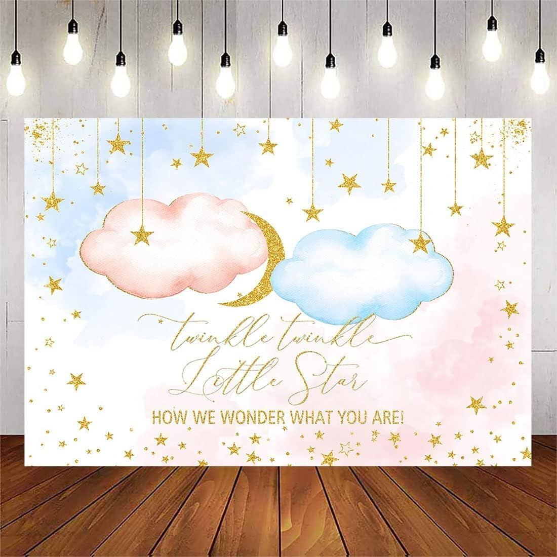 Avezano Twinkle Twinkle Little Star Gender Reveal Backdrop 8x6ft Pink ... Avezano Twinkle Twinkle Little Star Gender Reveal Backdrop 8x6ft Pink ...
