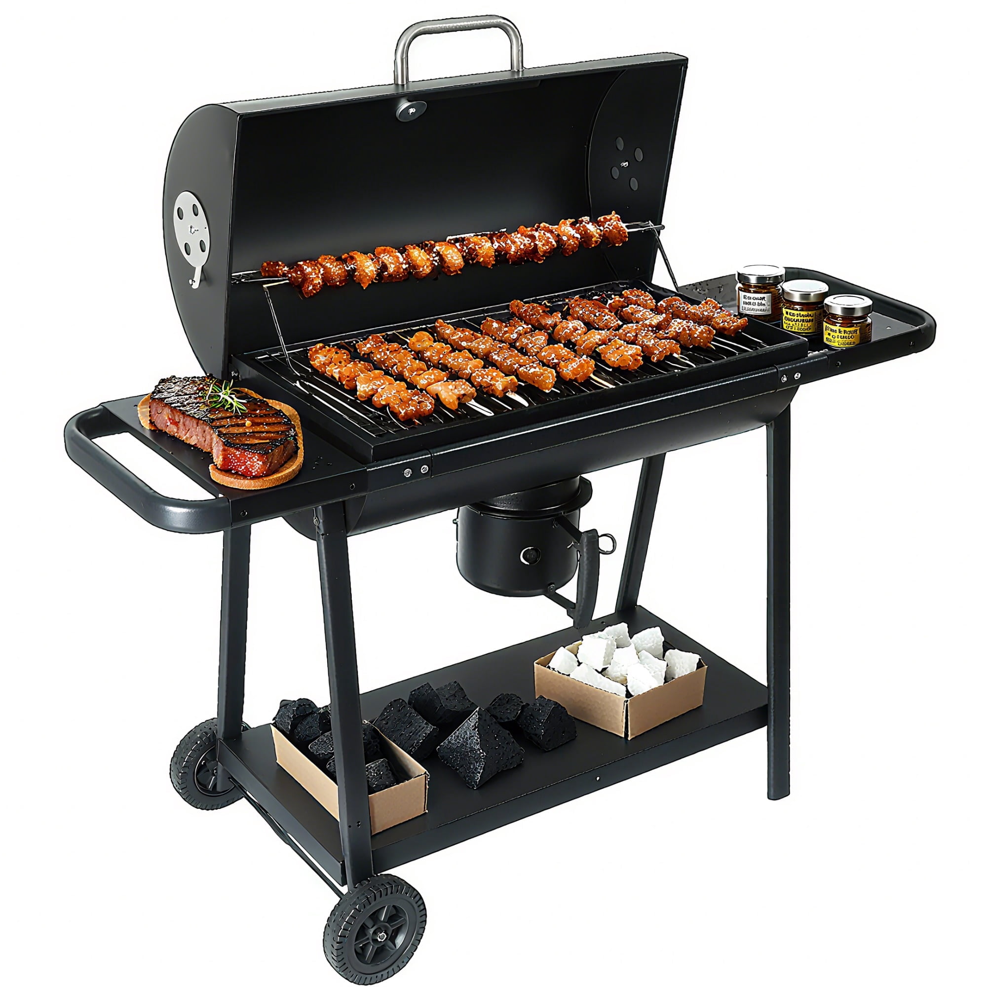 Avger Large Capacity Barrel Charcoal Grill with Adjustable Airflow ...