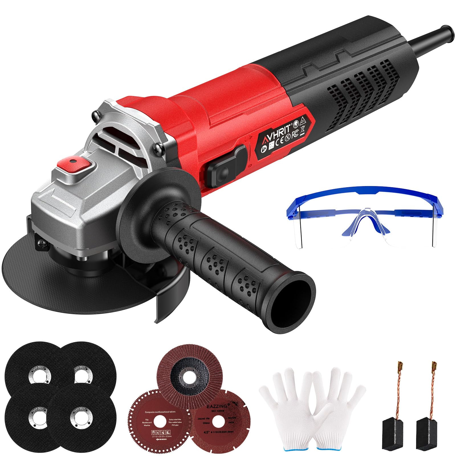 Avhrit Angle Grinder 10 Amp, 4-1/2 inch Power Angle Grinder Tools with ...