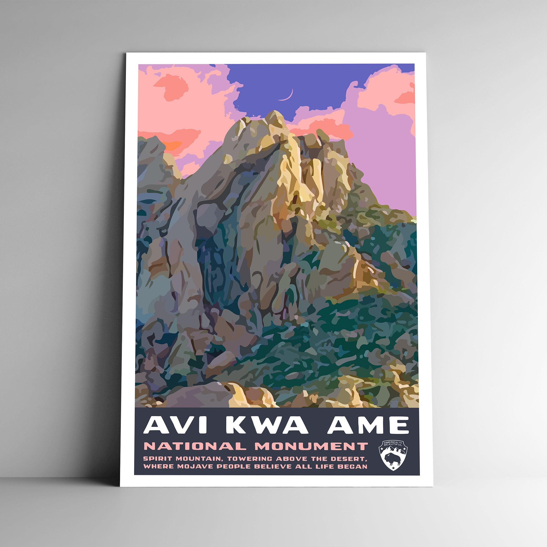 Avi Kwa Ame National Monument Travel Poster / Postcard WPA Style Retro ...