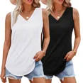 AviBest 2 Pack Womens Tank Tops, Loose Fit V Neck Flowy Sleeveless ...