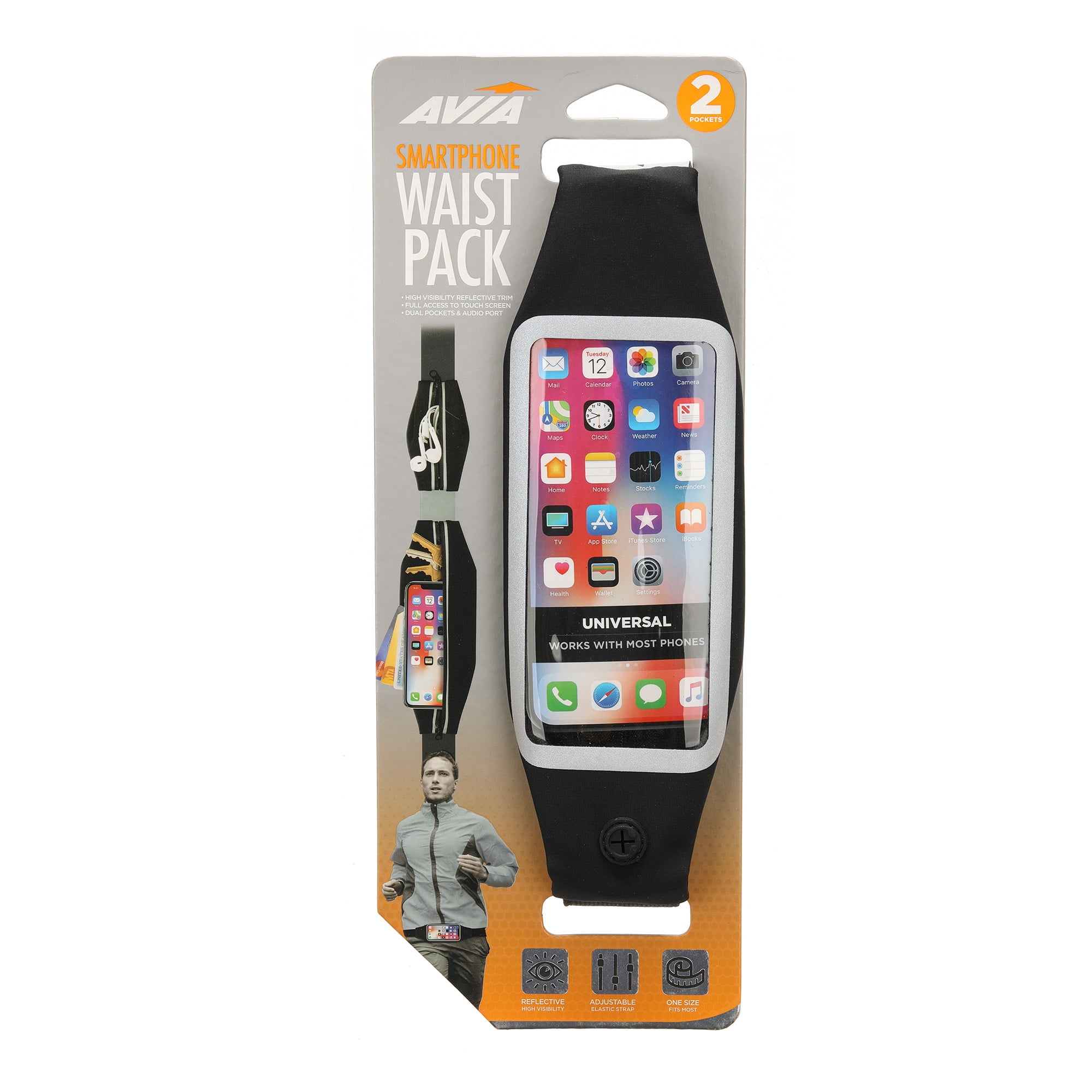 Avia 6.5" Armband Phone Case, Secure Fit, Black - Walmart.com