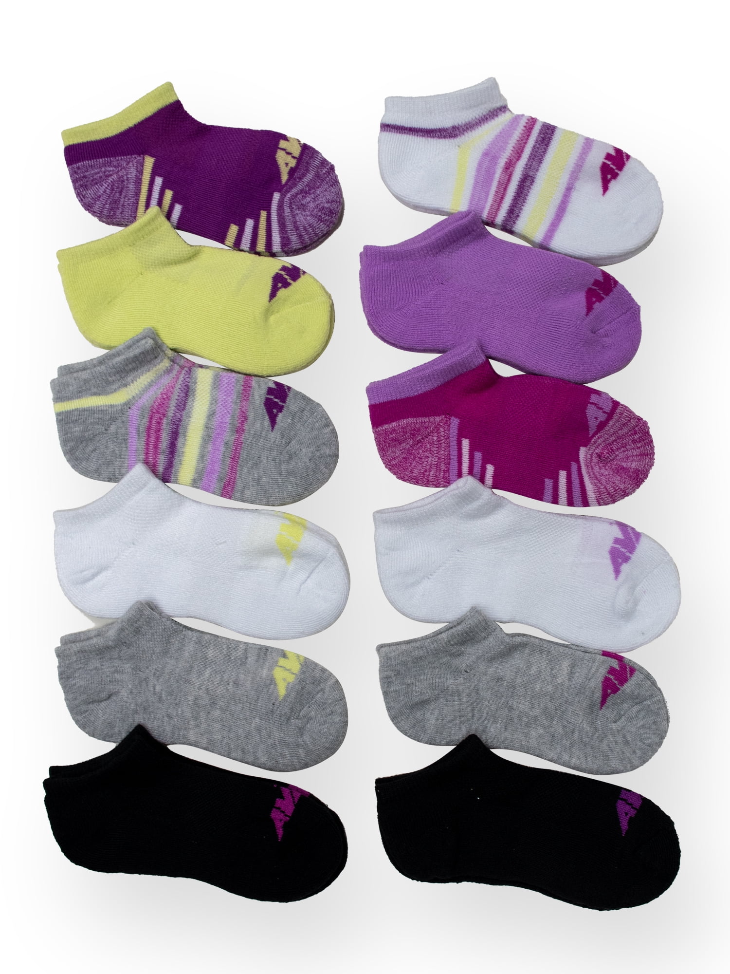 Avia Girls Performance Cushioned No Show Socks for Girls, Sizes S-L, 12 ...