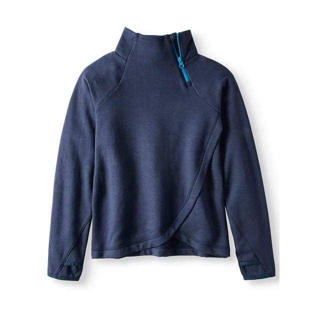 Avia Girls' Zip Neck Cozy Fleece Pullover - Walmart.com