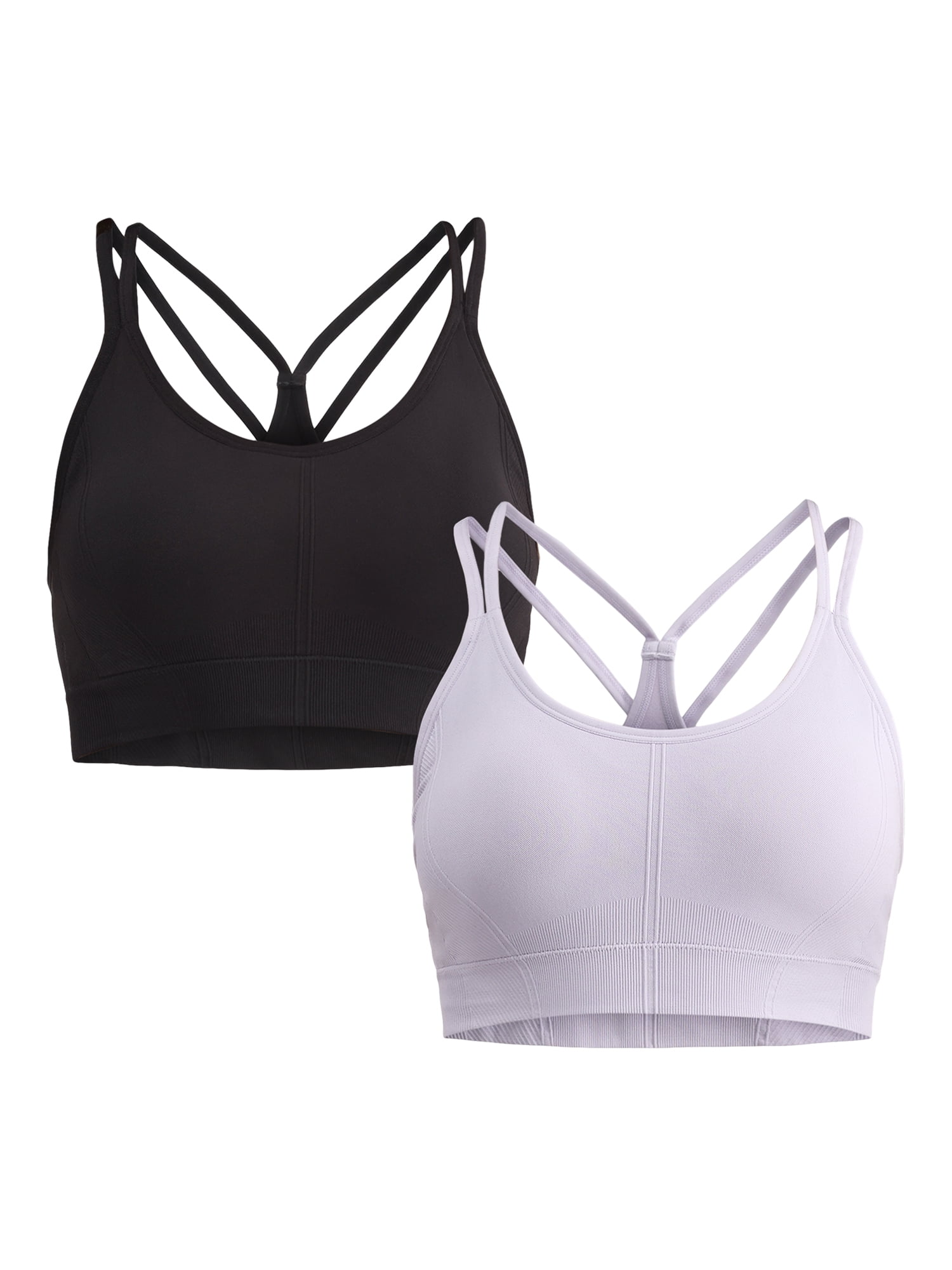 Avia Low Impact Strappy Keyhole Sports Bra, 2-Pack, Women's and Women’s ...