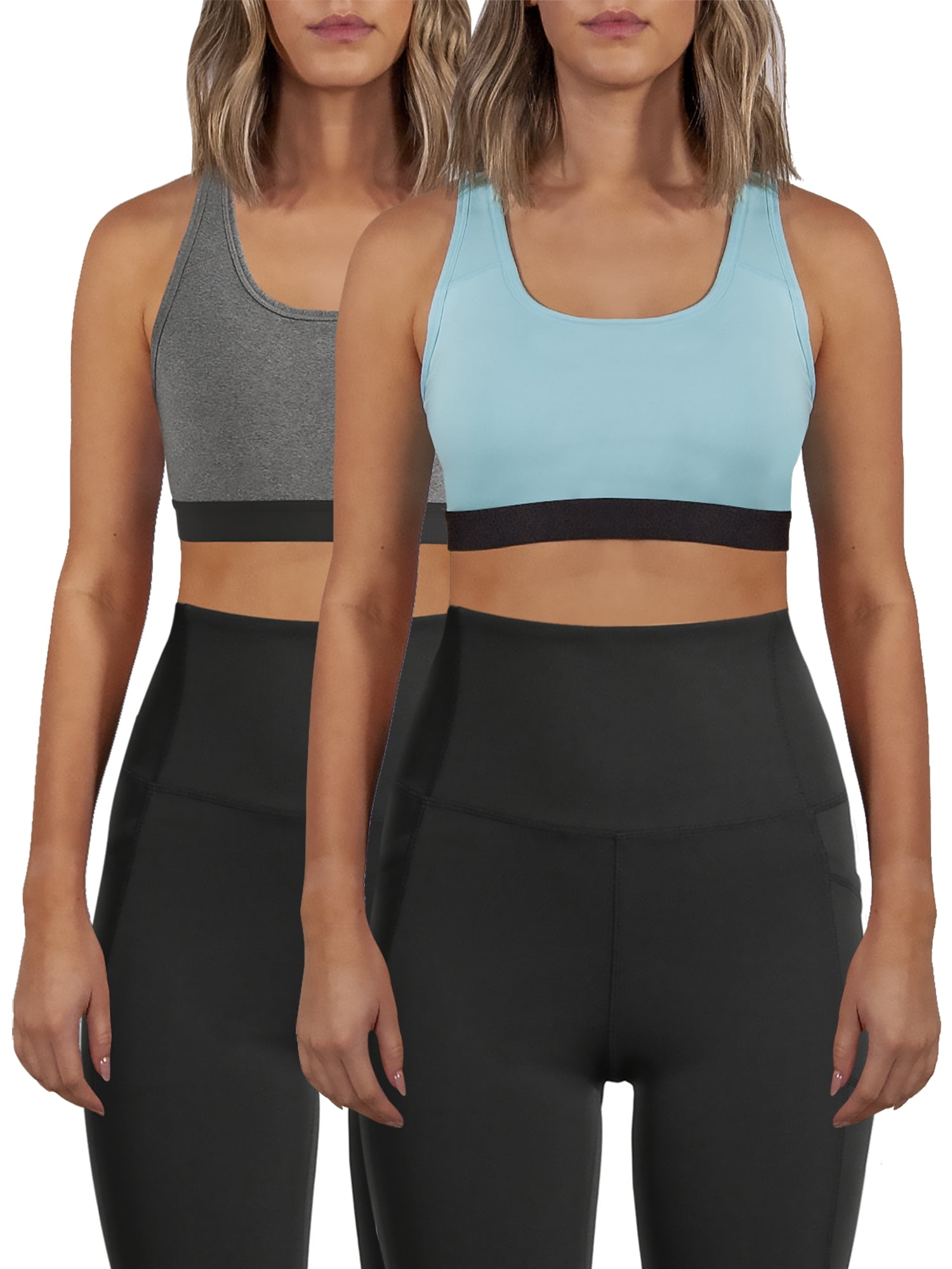 Avia Medium Support Racerback Sports Bra, 2 Pack - Walmart.com