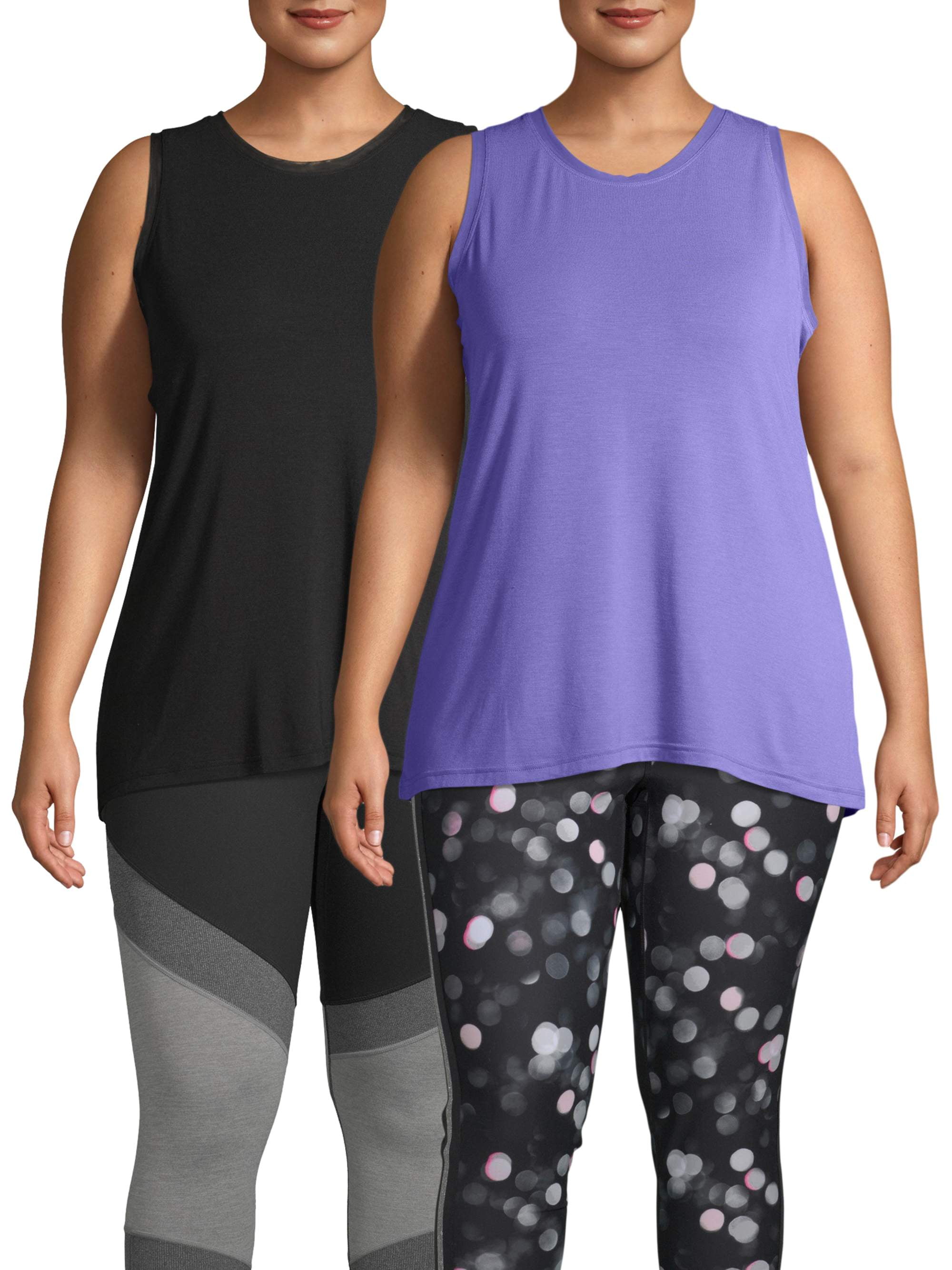 Avia Women's Active Performance Crewneck Tank Top 2-Pack Bundle ...