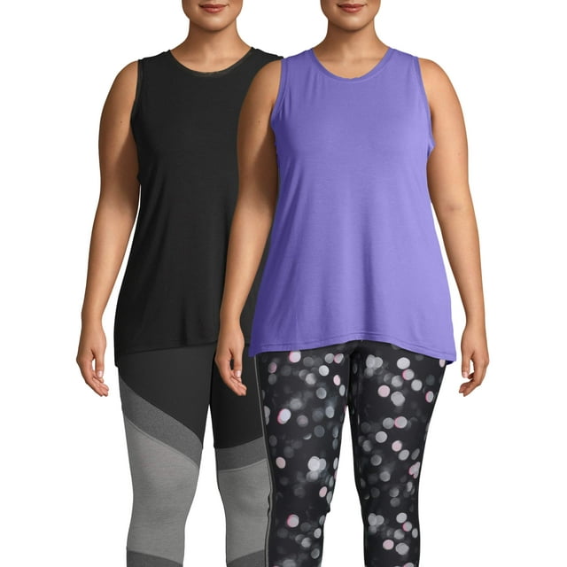 Avia Women's Active Performance Crewneck Tank Top 2-Pack Bundle ...